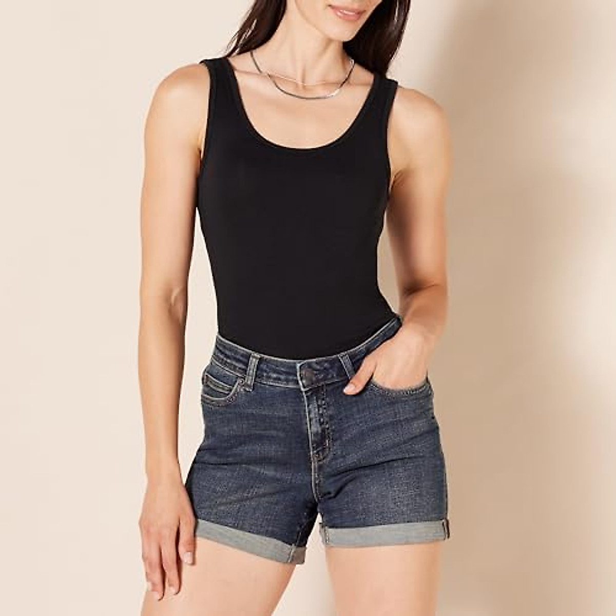 Amazon Essentials Women's Slim-Fit Tank, Pack of 2, Black/Olive, XX-Large