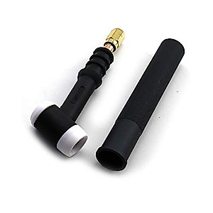 WeldingCity 150-amp WP-17F (Flexible Head) Air-cooled TIG Welding Torch Complete Package with 25-ft Power Cable Hose and Dinse 35-50 (1/2"-pin) In-line Gas-thru Cable Adapter