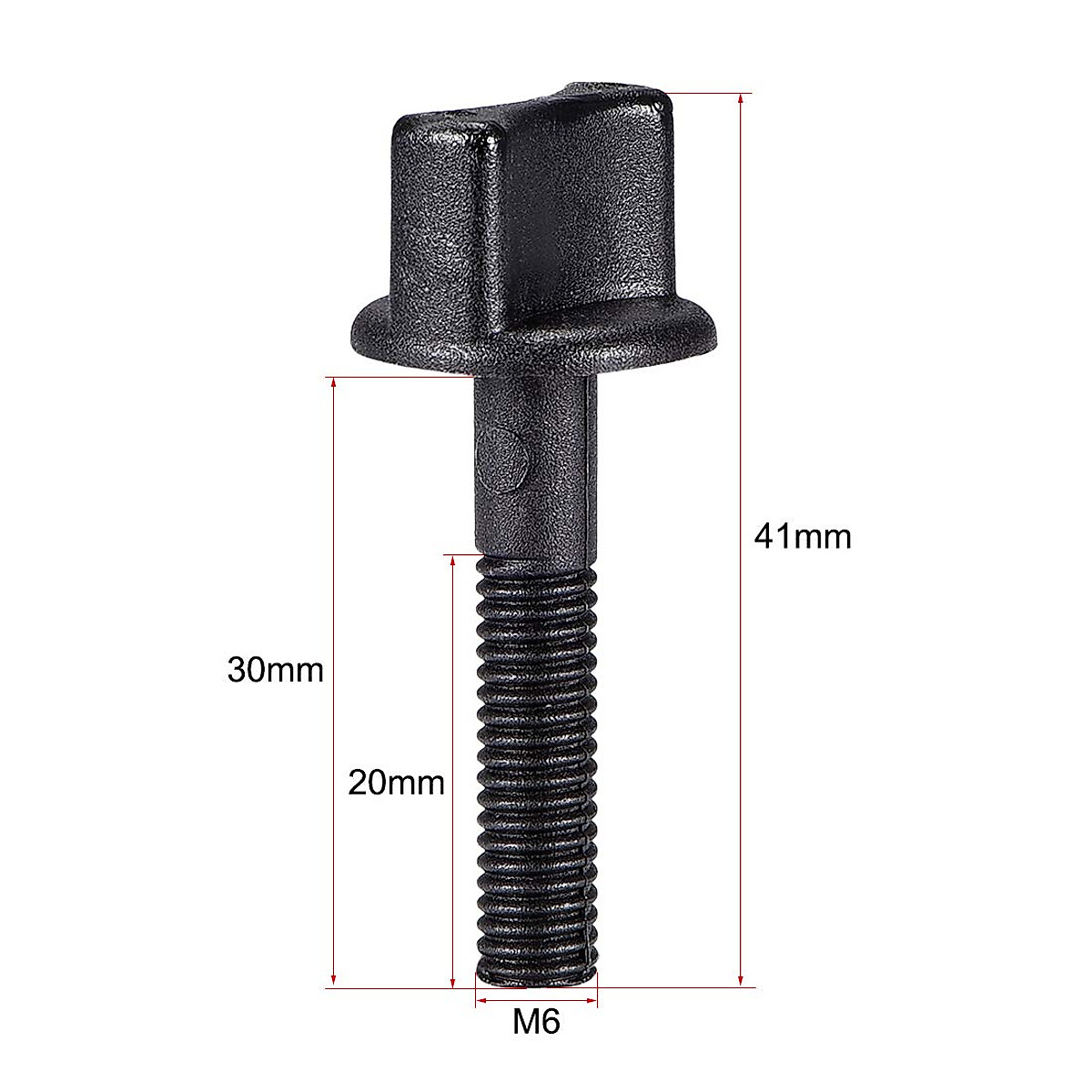 uxcell M6 x 20mm Thumb Screw Bolt 30mm Rod Hand Driven Spade Nylon Plastic Screws Metric Partial Thread for RC Model Aircraft 10 Pcs