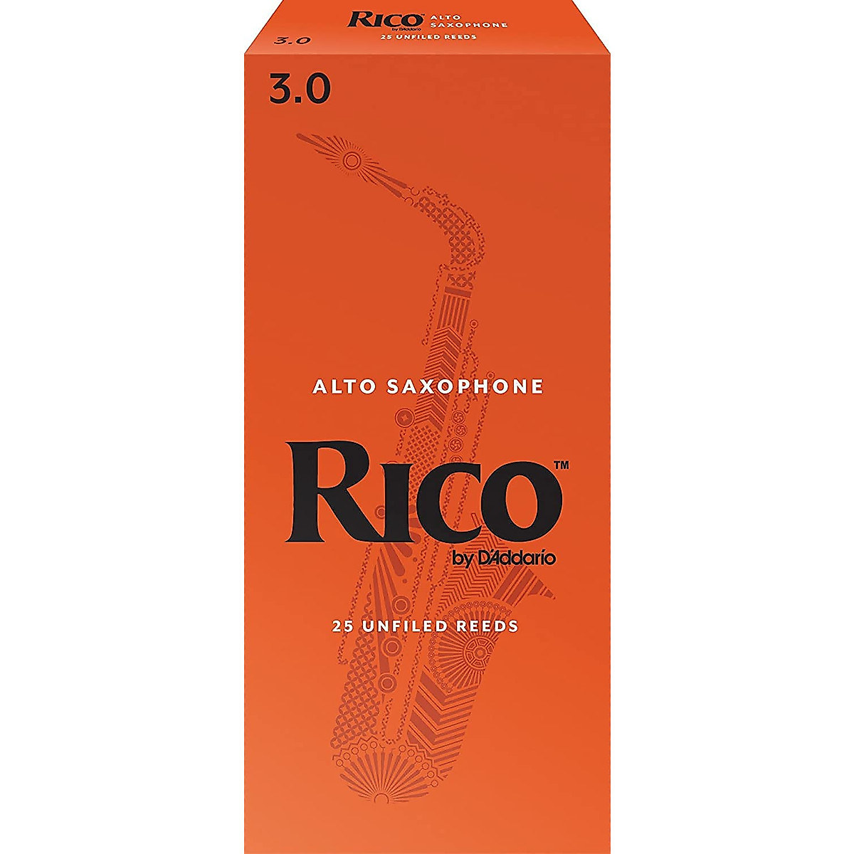 D’Addario Woodwinds - Rico Alto Sax Reeds - Reeds for Alto Saxophone - Alto Saxophone Reeds Crafted for Beginners, Students, Educators - Strength 3.0, 25-Pack