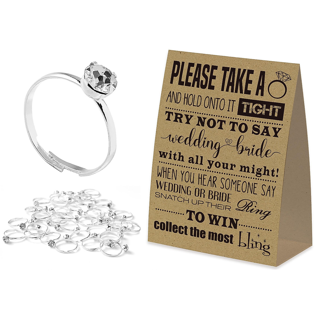 Don't Say Bridal Games, Put A Ring On It Bridal Shower Games,50 Metal rings, Bridal Shower Decorations, Bachelorette Party Games, Wedding Shower Supplies-DSB05