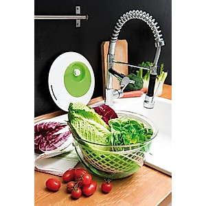 Snips Spin, Drain & Serve Salad Spinner 5 Quart, Green