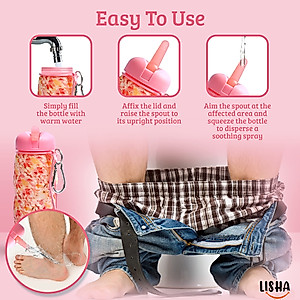 Lisha Portable Travel Bidet, Peri Bottle, Rolls-Up Compactly for Discreet Carry, Silicone Bidet Bottle with Leakproof Lid, Dust Bag and Clip (16.9 oz Capacity)