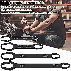 FUYGRCJ 4pcs Self-Tightening Multifunctional Wrench Set, 8-22mm, Chrome Vanadium Steel