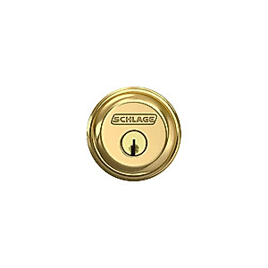 SCHLAGE B60N505 Deadbolt, Keyed 1 Side, Bright Brass