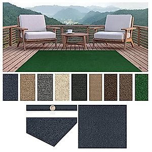 12'x12' Square - Ocean Blue - Economy Indoor/Outdoor Carpet Patio & Pool Area Rugs |Light Weight Indoor/Outdoor Rug - Easy Maintenance - Just Hose Off & Dry! - 10 Colors to Choose from -VIT