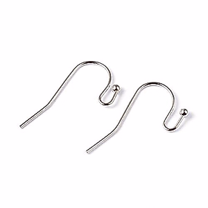 Gixaxak 20pcs Sterling Silver Ear Wire Ball Dot French Earring Hooks Connector Dangle E