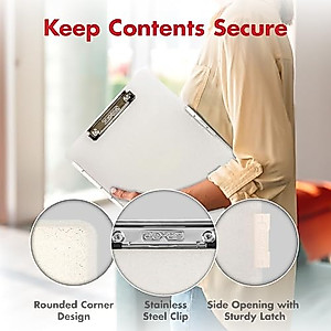 Dexas Slimcase 2 Plastic Clipboard with Storage and Side Opening, Jelli Granite, Office Supplies Clipboards to Organize, Carry and Store, A4 Holder, Style and Functionality Nursing Clipboards