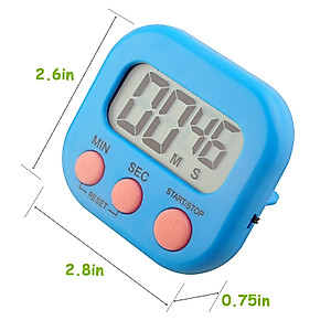 Digital Kitchen Timer Magnetic Countdown Up Cooking Timer Loud Alarm Magnet and Stand, Classroom Timer for Teachers (2 Pack)