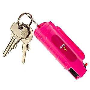 Burn Pepper Spray Keychain for Women Self Defense - Max Strength OC Spray - 1/2oz Molded Case Pink