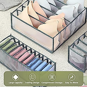 TOOVREN Sock Organizer 2 Pack, sock drawer organizer, sock drawer organizer divider, Cabinet Closet Organizers and Storage, Mesh Foldable Compartment Boxes for Storing Socks, Underwear, Ties, Panties