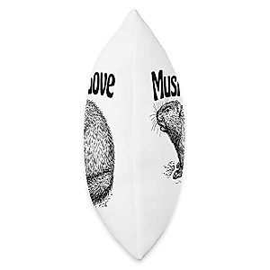 Muskrat Love Cute and Funny Unusual Family Pet Throw Pillow, 16x16, Multicolor