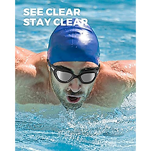 OMID Swim Goggles, Comfortable Polarized Swimming Goggles, Anti-Fog Leak Proof UV Protection Crystal Clear Vision Swim Goggles for Men Women Adult (silver)