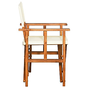 vidaXL Foldable Director's Chair - Solid Acacia Wood, Weather-Resistant, Polyester Seat, Backrest, Stylish Design, Easy to Store/Transport, Suitable for Camping and Beach Outtings