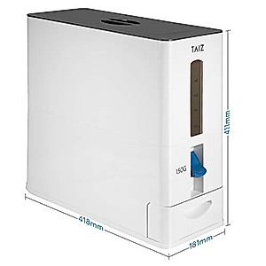 Taiz Rice Dispenser 25 pounds - Rice storage container 25 lbs, Japanese rice container storage 25lbs | Rice Holder, Rice Box, Kitchen Rice Storage Dispenser - Large Grain Dispenser MAX 26 lbs Capacity