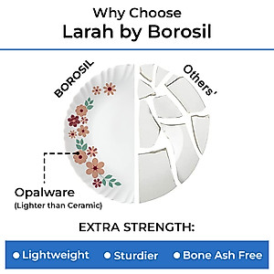 Borosil Gourmet Dinnerware Set For 6, 35 Pieces, White Dinner Plates and Bowls Sets, Chip Resistant Tempered Opal Glass, Stain Resistant, Dishwasher & Microwave Safe Dinner Set For Gifting, Serves 6