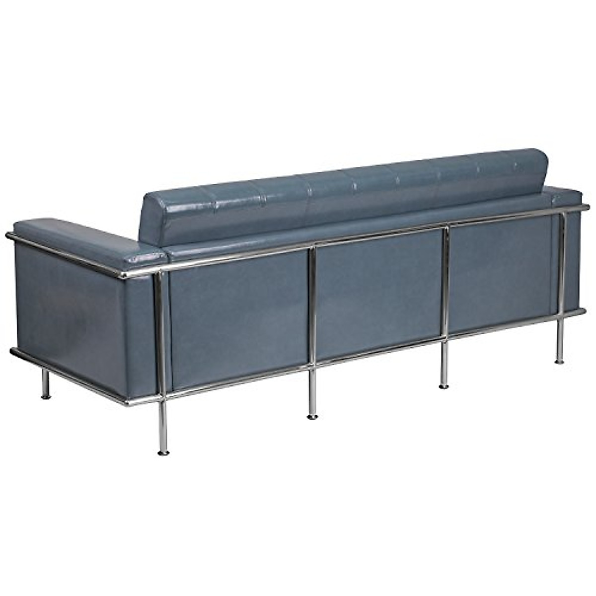 Flash Furniture HERCULES Lesley Series Contemporary Gray LeatherSoft Sofa with Encasing Frame