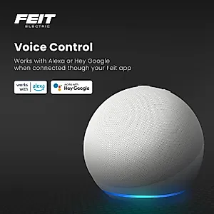 Feit Electric 60 Watt Equivalent Smart Filament Globe Bulb, Spiral Filament WiFi Dimmable, Works with Alexa and Google Assistant No Hub Required, G30 Vanity LED Smart Light Bulb G3060/RGBW/FIL/AG