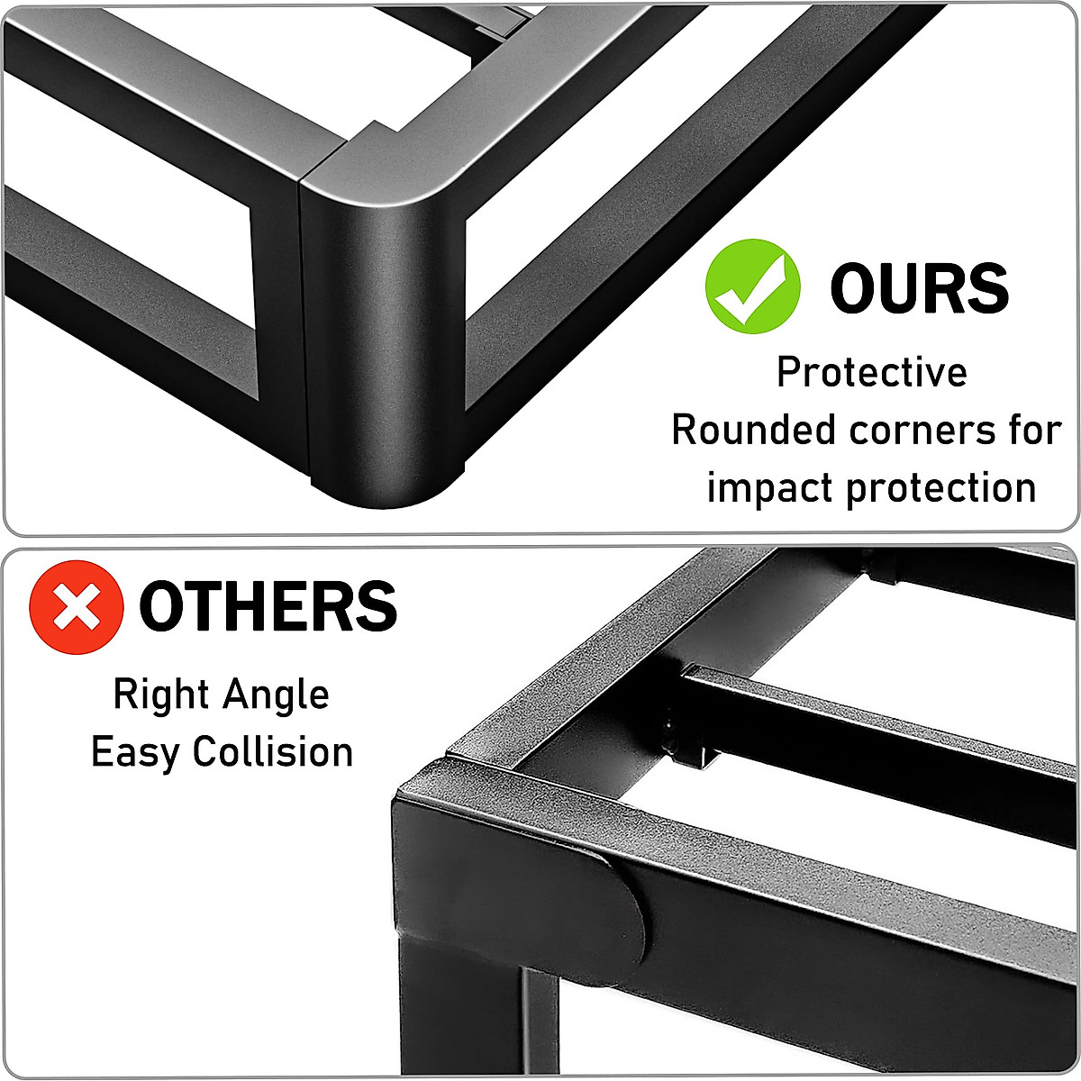 Firpeesy Upgrade Anti Bending and Round Corner Legs 10 inch Metal Twin Bed Frame 3500 LBS Heavy Steel Slats Support Platform Bed Frames No Box Spring Needed Platform Noise Free Easy Assembly