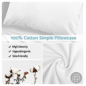 Toddler Pillow- 13X18 Baby Pillows for Sleeping- Small Kids Pillow with Soft Cotton Pillowcase- Machine Washable- Perfect for Cribs Bed Sets, Toddler Cots, Travel (White)