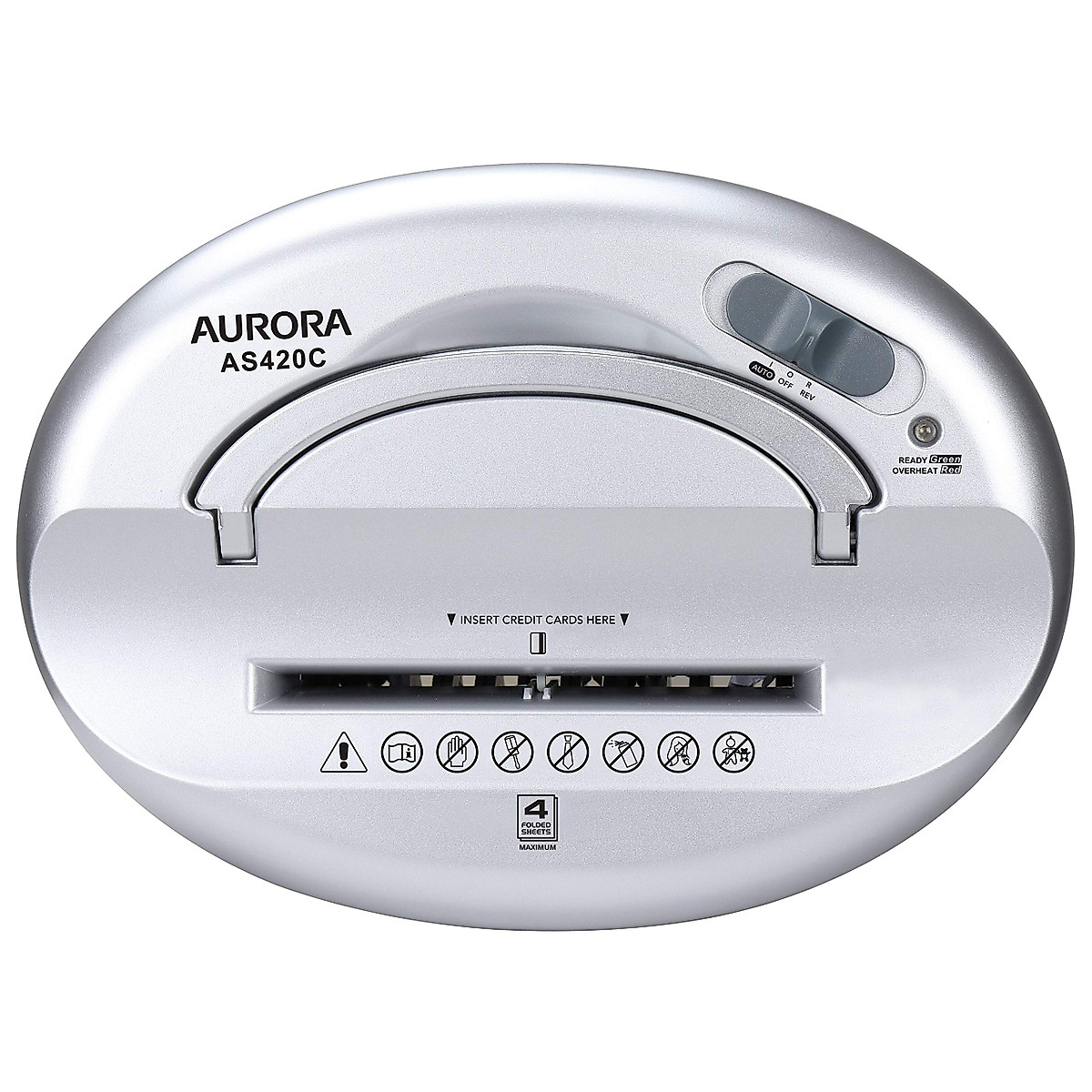 Aurora AS420C Desktop-Style Cross-Cut Paper Shredder, 4-Sheet Crosscut Desktop