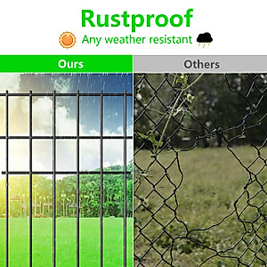 24 Pack Decorative Garden Fence Total 17in(H) x 27ft(L) No Dig Fencing, Rustproof Metal Wire Border Animal Barrier for Dogs and Rabbits, Flower Edging for Yard Landscape Patio Outdoor Decor