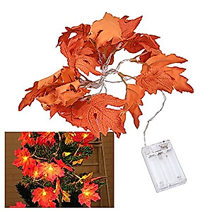 CUTULAMO String Light, Decorative Maple Leaves String Light Vivid Beautiful for Homes Gardens Courtyards Halloween Decoration