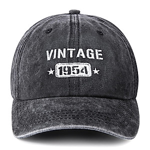 70th Birthday Gifts for Men Women, Vintage 1954 Birthday Baseball Caps Adjustable, 70th Birthday Decorations Men, Funny 70th Gift Ideas - Washed Cotton Hats for Dad Mom Uncle Aunt Grandpa Grandma