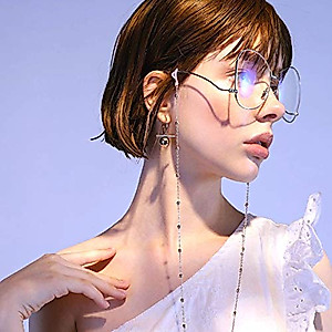 TTSAM 40 Pieces Eyeglass Chain Ends Adjustable Rubber Spectacle End Connectors for Eye Glasses Holder Necklace Chain (White and Silver)