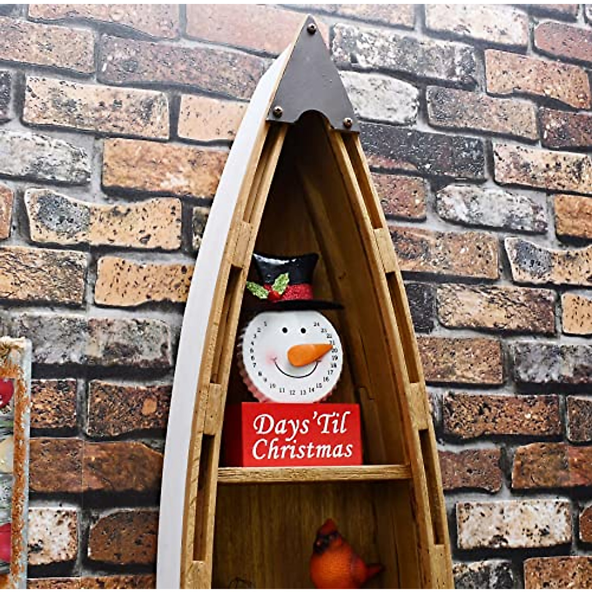 Nautical Wood Boat Shelf Wall Decor Hanging Row Boat Shelf for Bathroom Living Room Home Decor Beach Theme 47" H