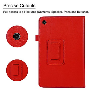 EKVINOR Case for Samsung Galaxy Tab A8 10.5 Inch 2022 Release (Model SM-X200/X205/X207), Folio Stand Cover Protective Case for Galaxy Tab A8 10.5” Tablet 2022 Model - Red