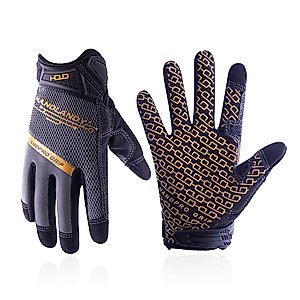 HANDLANDY Work Gloves with Grip for Men & Women, Mechanic Working Gloves Touchscreen, Flexible Thin Work Gloves (Medium, Grey)
