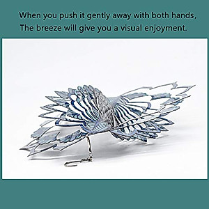 UOUDIO 3D Mandala Wind Spinner - Indoor Outdoor Stainless Steel Garden Decoration Crafts Ornaments (Blue Wind Spinner)
