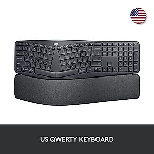 Logitech ERGO K860 Wireless Ergonomic Keyboard - Split Keyboard, Wrist Rest, Natural Typing, Stain-Resistant Fabric, Bluetooth and USB Connectivity, Compatible with Windows/Mac