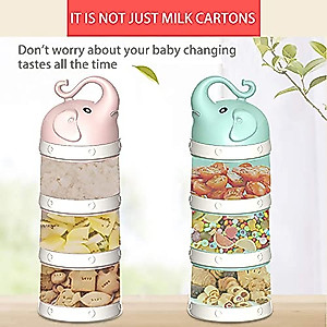 Baby Milk Powder Formula Dispenser, Stackable Formula Dispenser Container Mixie Bottle for Travel, Large Capacity Formula Holder and Snack Storage, Non-Spill, Powder Leakage Free, BPA Free (Green)