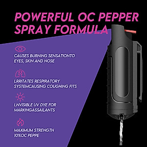AIMHUNTER Pepper Spray Max Strength OC Pepper Spray with Quick Release for Easy Finger Grip Aim 10-Foot (3M) Range 25 Bursts