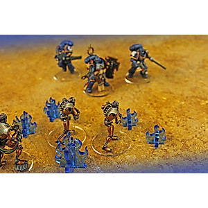 LITKO Flame Marker | Fire Spell Effect Indicator | Plasma | Toxic | Inferno | Blast | Compatible with Dungeons & Dragons, Pathfinder & Tabletop Wargames (Fluorescent Blue, Variety Pack)