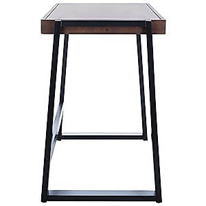 Safavieh Home Collection Dennings Modern Farmhouse Walnut/Black Desk, Medium