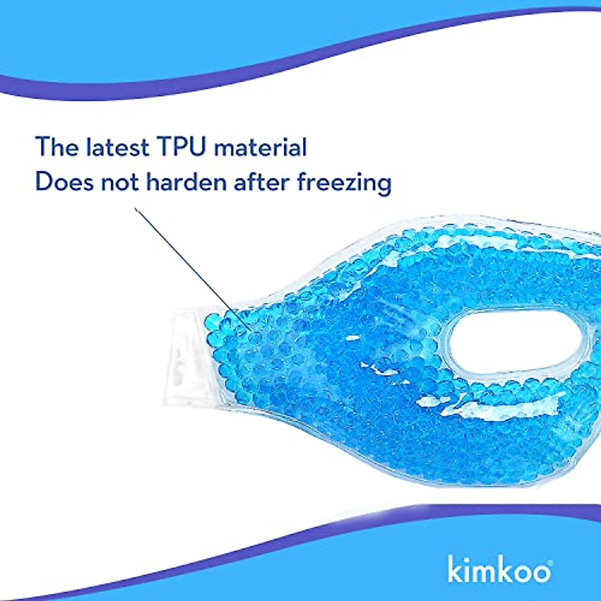 Kimkoo Gel Eye Mask Cold Pads&Cool Compress for Puffy Eyes and Dry Eye,Cooling Eye Ice Masks Gel Bead*1
