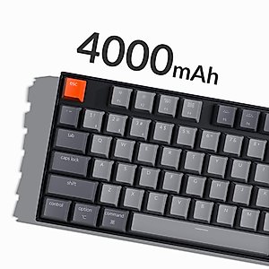 Keychron K8 Hot-swappable Wireless Bluetooth 5.1/Wired USB Mechanical Keyboard with Gateron G Pro Red Switch/White LED Backlit/N-Key Rollover, Tenkeyless 87-Key Computer Keyboard for Mac Windows