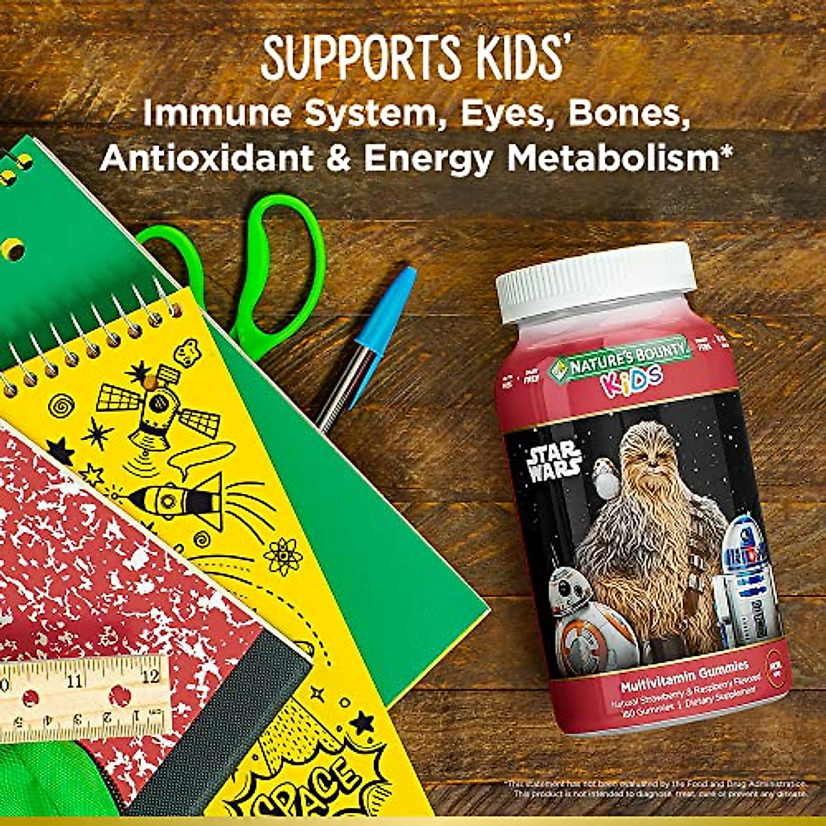 Nature's Bounty Star Wars™ Kids Gummy Multivitamin, Natural Strawberry & Raspberry Flavored, Non-GMO, 180 Gummies