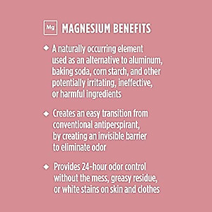 Crystal Magnesium Solid Stick Natural Deodorant, Non-Irritating Aluminum Free Deodorant for Men or Women, Safely and Effectively Fights Odor, Baking Soda Free, Coconut + Vanilla, 2.5 oz