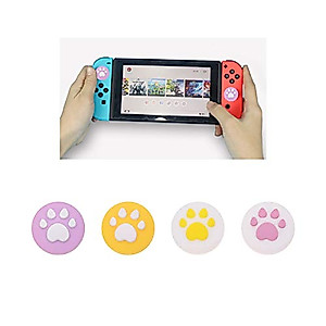 ifundom 4pcs Silicone Rocker Cover Cat Claw Design Joystick Cap Compatible for Switch