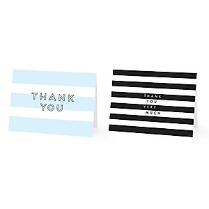 Luxye Chic Modern Thank You Cards, 36 Polka Dot and Stripe Thank You Notes, 6 Assortment of Blank Inside with White Envelopes (Multicolor) (4" x 6" Polka Dot Stripe V2)