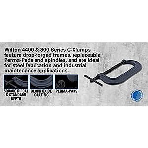 WILTON 808 C-Clamp, 8' Opening, 3-7/16' Throat (14770) Gray