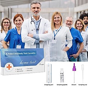 Kueysing Helicobacter Pylori Test Kits, H. Pylori，h. Pylori Stool (Antigen) 10-15 Minutes of Quick Home Testing, The Result is Highly Accurate, Easy to Read and use