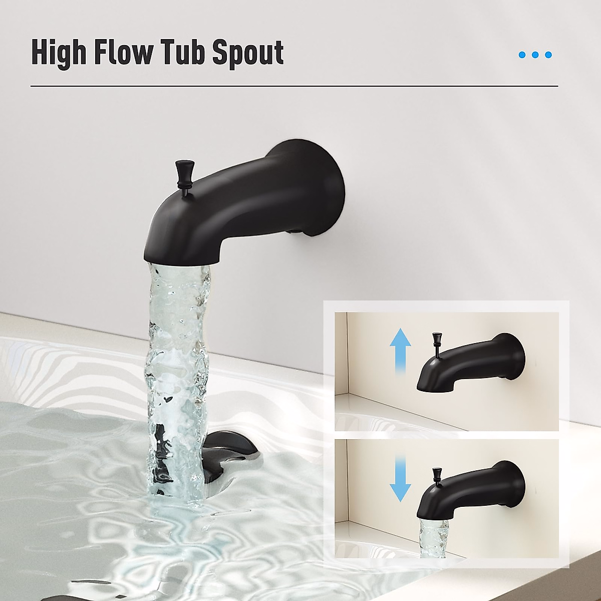 EMBATHER Tub and Shower Faucet Set, Dual Shower Head with Bathtub Faucet Set, Single-handle Control Shower Valve and Trim Kit, Matte Black