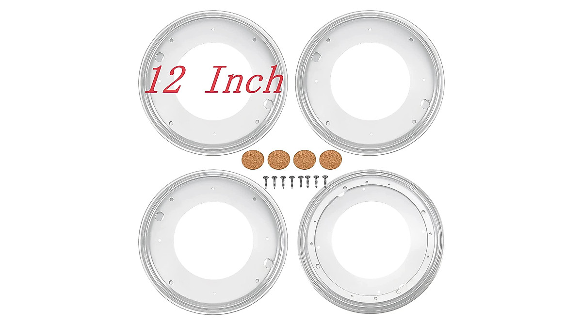 ZEONHEI 4 Pack 12 Inch Lazy Susan Hardware - Smooth 360° Rotation