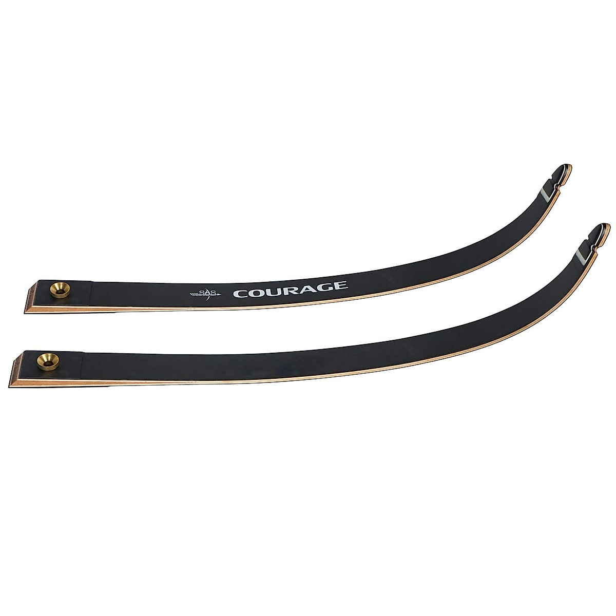 SAS Courage Takedown Recurve Archery Bow Limbs Only Black - Pair (55 lbs)
