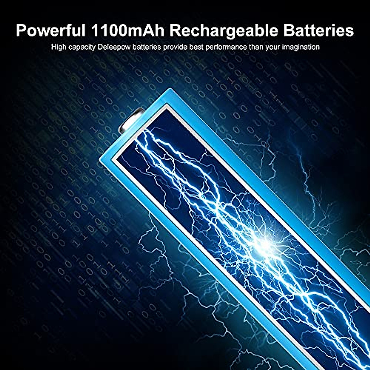 Deleepow AAA Rechargeable Batteries NiMH, 1100mAh High Capacity Pre-Charged Triple A Battery, 1.2V Low Self Discharge, Pack of 16